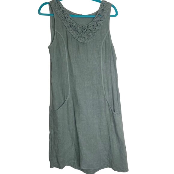 Lungo L'Arno | Dresses | Lungo Larno Linen Dress Womens S Sage Green ...